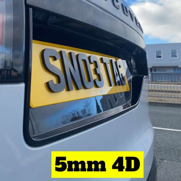 4D 5mm Road Legal Number Plates Unique Number Plates